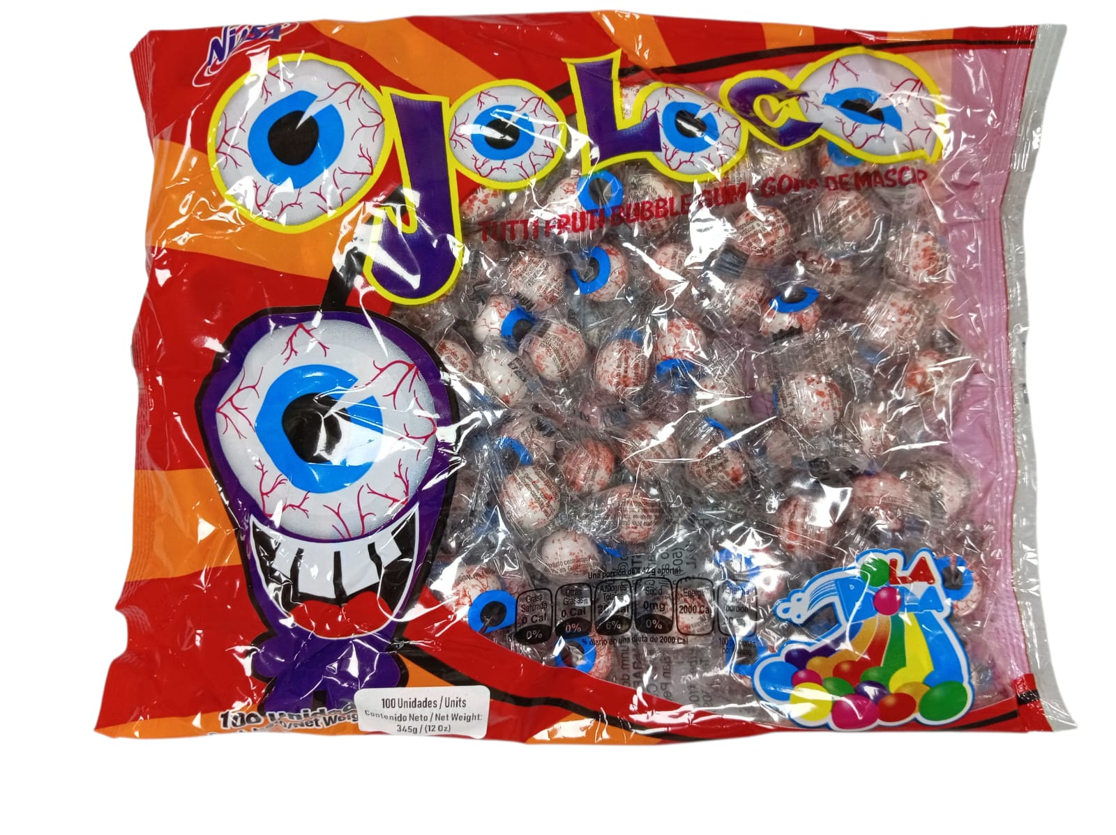 OJO LOCO CHICLE 500GR 100UDS – Party Fiesta RD